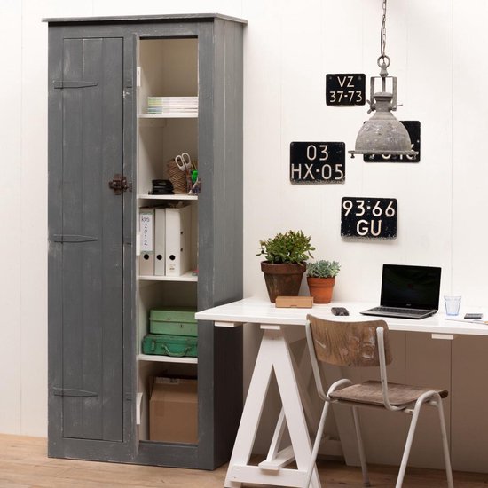 Lange lockerkast leg/hang antraciet geschuurd | bol.com