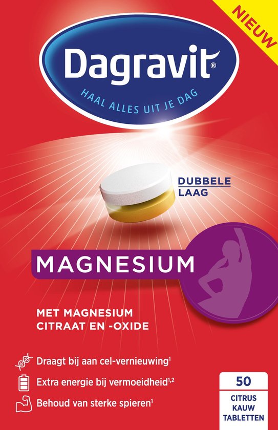 bol.com | Dagravit Magnesium - Vitamine C en Magnesium - 50 kauwtabletten