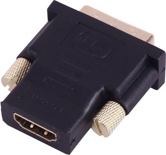 Hdmi 19pin Vrouw Naar Dvi 24 1 Pin Male Adapter Verguld Zwart