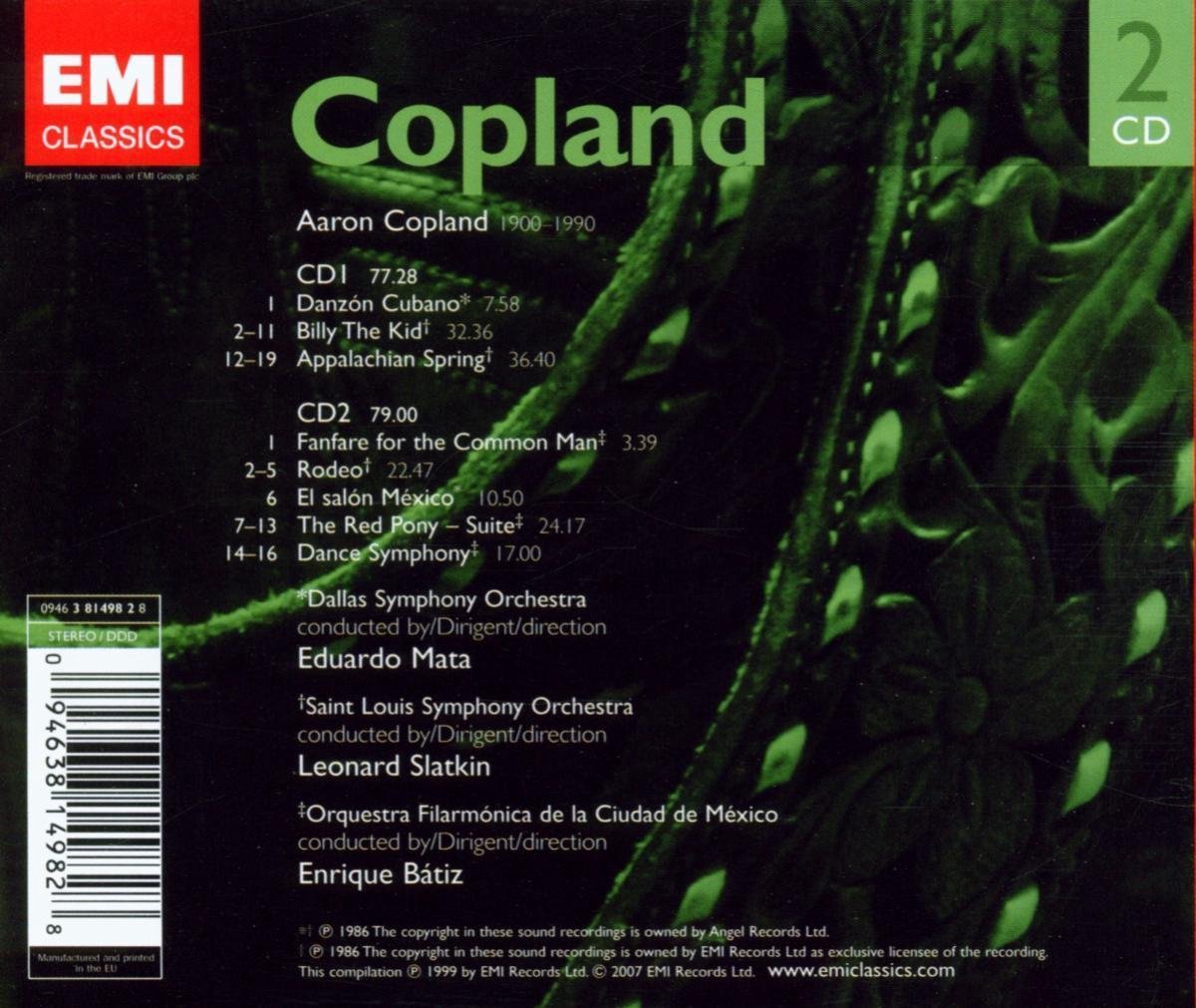 Copland: Orchestral Works 2Cd, Leonard Slatkin | CD (album) | Muziek ...