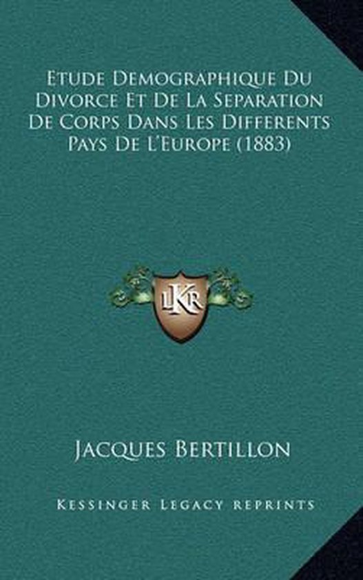Etude Demographique Du Divorce Et de La Separation de Corps Dans Les ...
