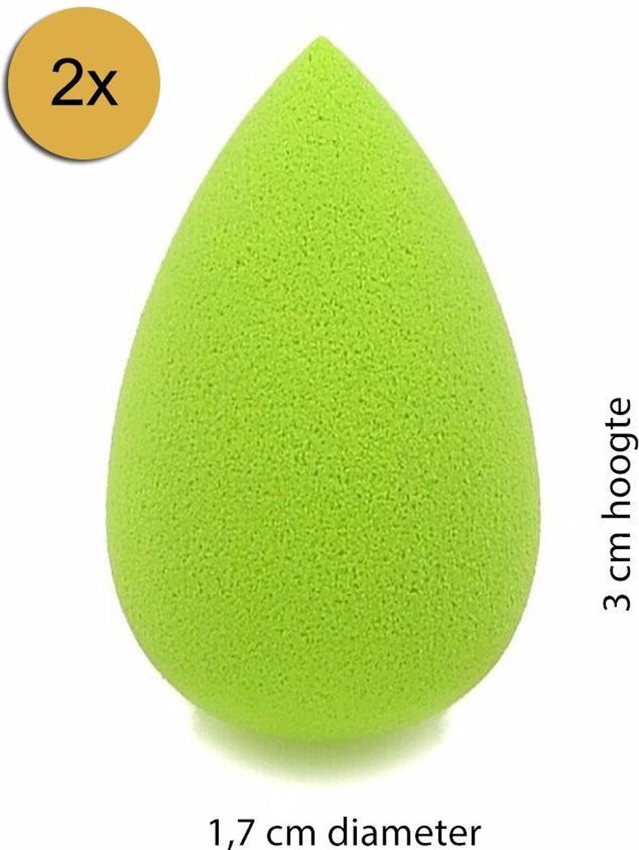 Micro mini make-up spons - lime/groen - 2-pack | bol