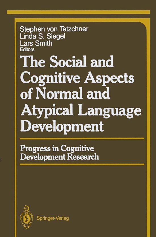 Springer Series in Cognitive Development - The Social and Cognitive Aspects of Normal... | bol.com