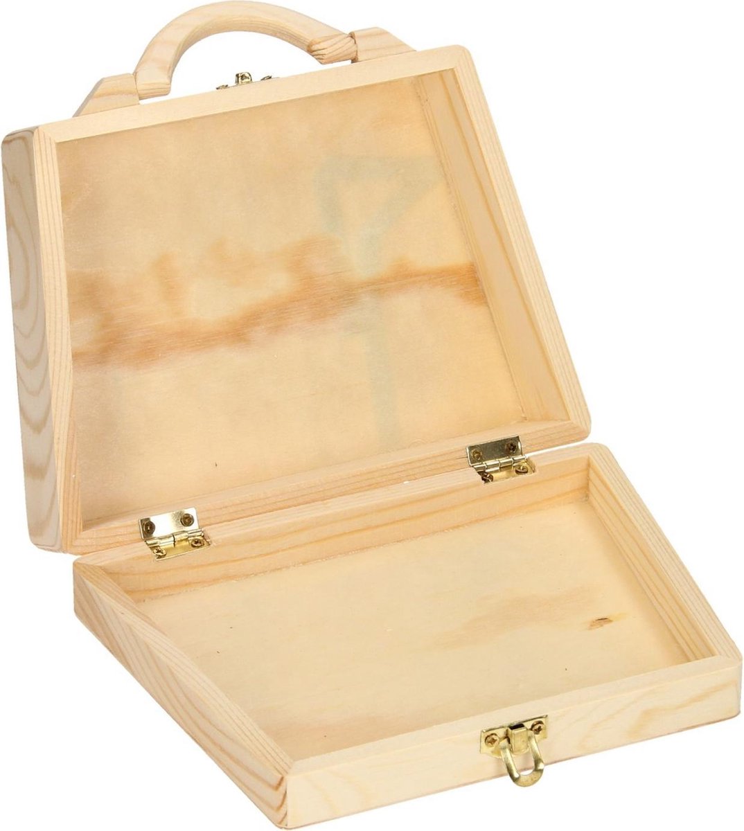 Houten kist - tas met handvat 17,5cm x 14cm x 5,5cm pine | bol.com