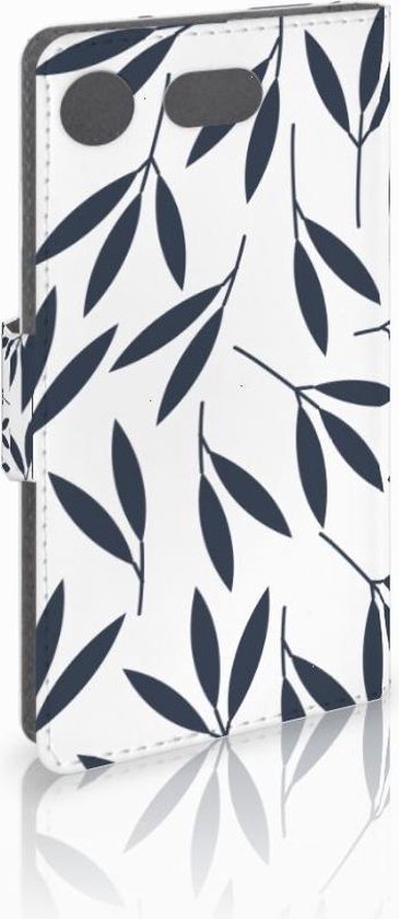 Sony Xperia Xz1 Compact Bookcase Hoesje Leaves Blue