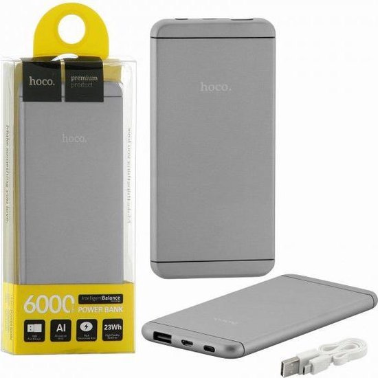 Portable Powerbank 6.000 mAh - Space Gray - I6 Uitstraling Power Bank ...