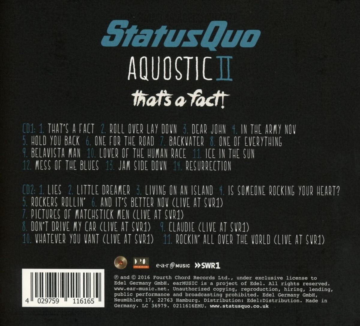 Status Quo - Aquostic Ii -.. -Deluxe-, Status Quo | CD (album) | Muziek | bol.com