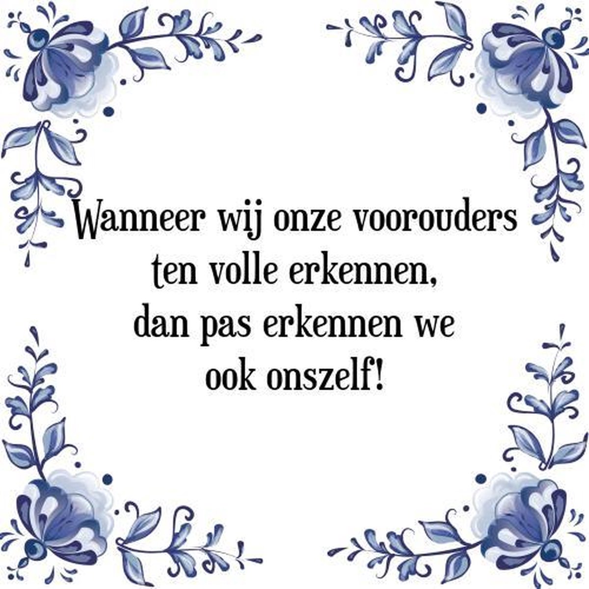 Tegeltje met Spreuk (Tegeltjeswijsheid): Wanneer wij onze voorouders ten volle... | bol.com