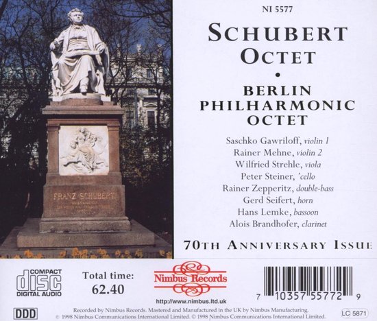 Berlin Philharmonic Octet - Schubert: Octet In F Major D 803 (CD ...