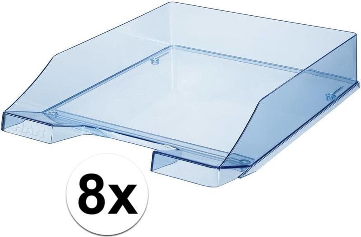 8 pièces bacs à courrier / bacs à courrier bleu transparent format A4 ...