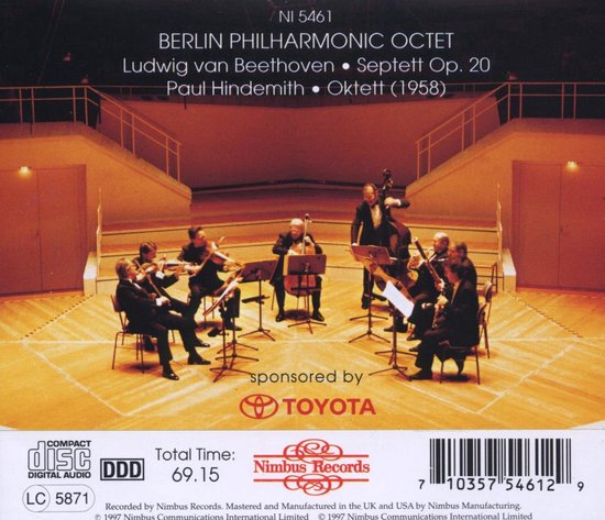 Berlin Philharmonic Octet - Beethoven: Septet, Hindemith: Octet (CD ...