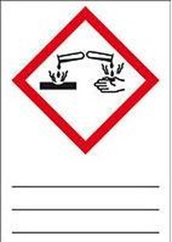 GHS05 bijtende stoffen sticker, beschrijfbaar 105 x 148 mm ...