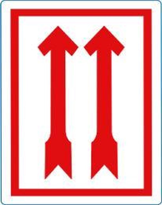 Waarschuwings etiket Rode Pijlen, 100x70mm, 500etik/rol | bol