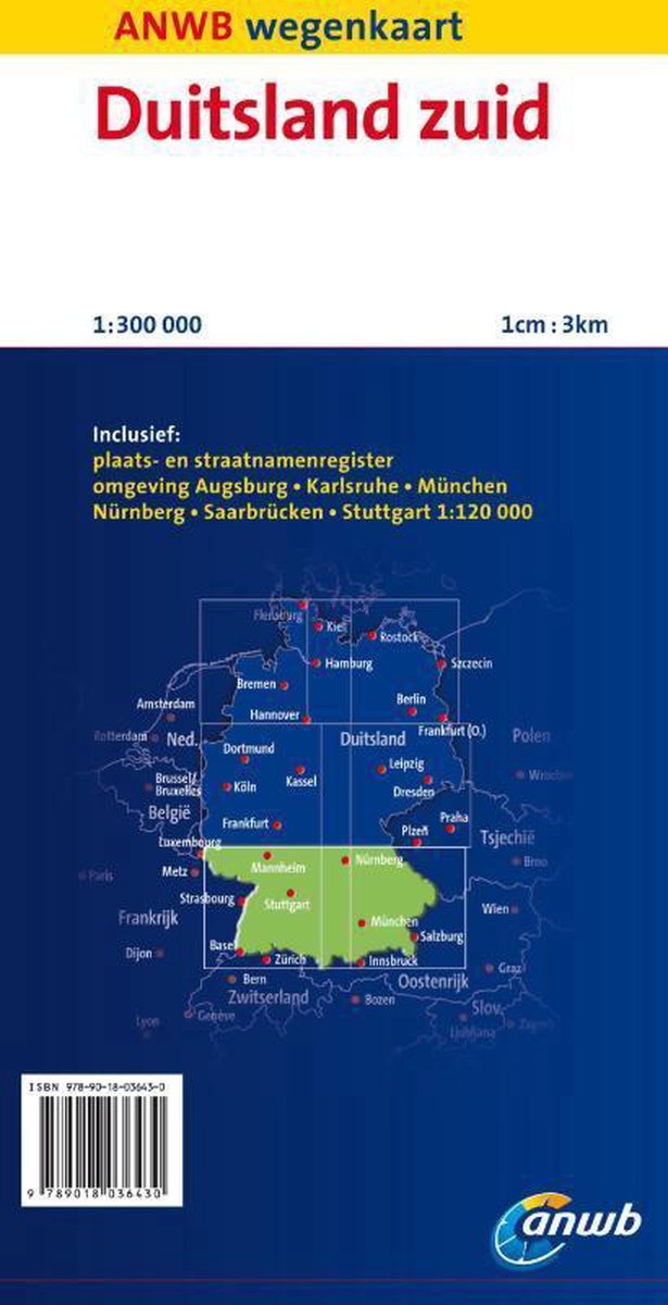 ANWB wegenkaart - Duitsland Zuid, Zwitserland, Oostenrijk | bol.com