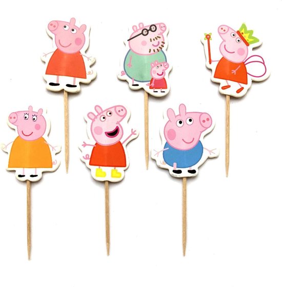 Peppa pig | 24 stuks | cupcake - cupcake decoratie - cupcake versiering ...