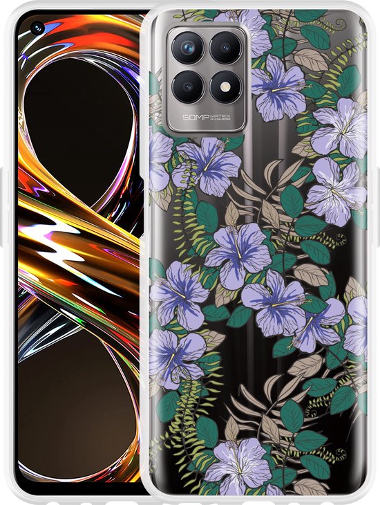 Realme 8i Hoesje Purple Flowers - Designed by Cazy | bol