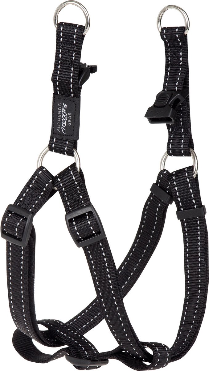Rogz For Dogs Fanbelt Step-In Tuig - 20 mm x 53-76 cm - Zwart | bol.com