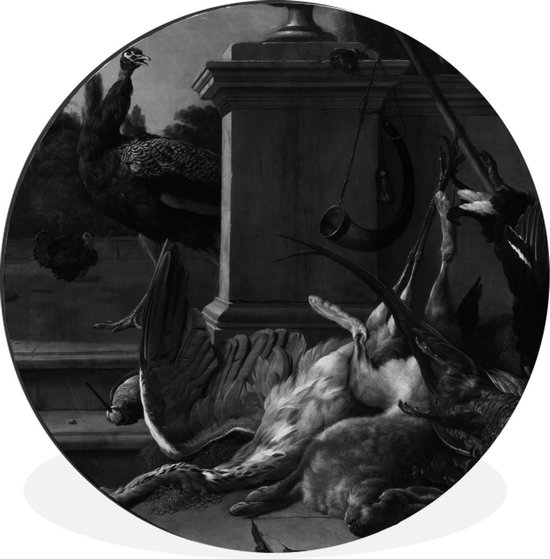 Butin de chasse près d'une plateforme en carré noir et blanc - Peinture ...