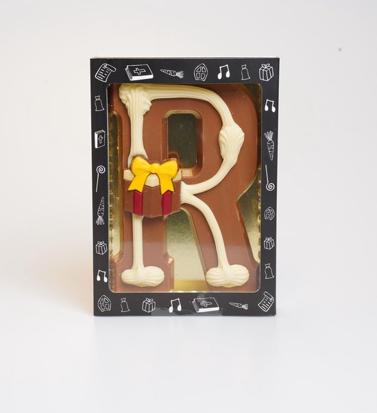 Luxe Gedecoreerde Melk Chocolade Letter R - 240 Gram | bol