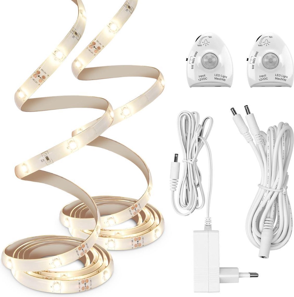 kwmobile LED strip met bewegingssensor - 2x lichtstrip met sensor - Met ...