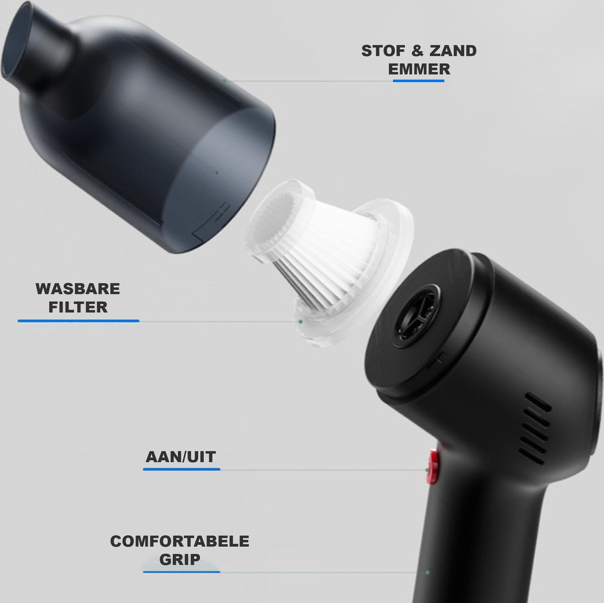 Handstofzuiger auto snoerloos - Auto stofzuiger draadloos - Draadloze ...