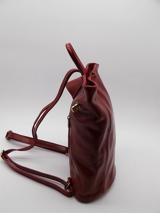 SENSE Rugtas Dana rood - Toscaanse leer - Schoudertas | bol.com