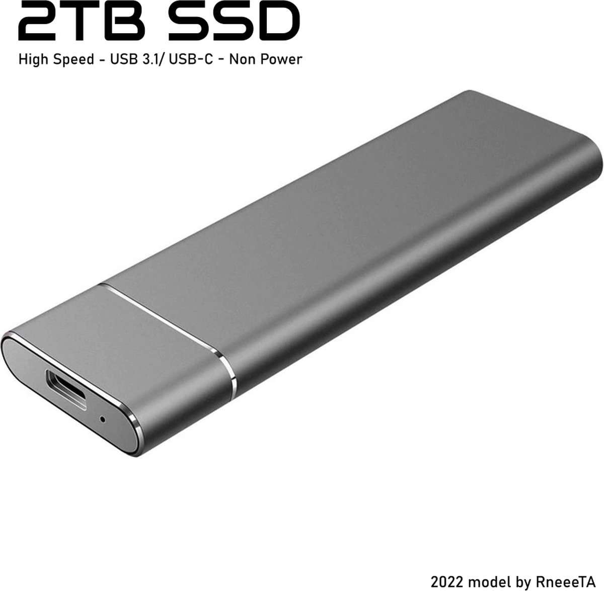 2TB externe SSD - USB3.1 - USB-C - Uiterst compacte en snelle SSD ...