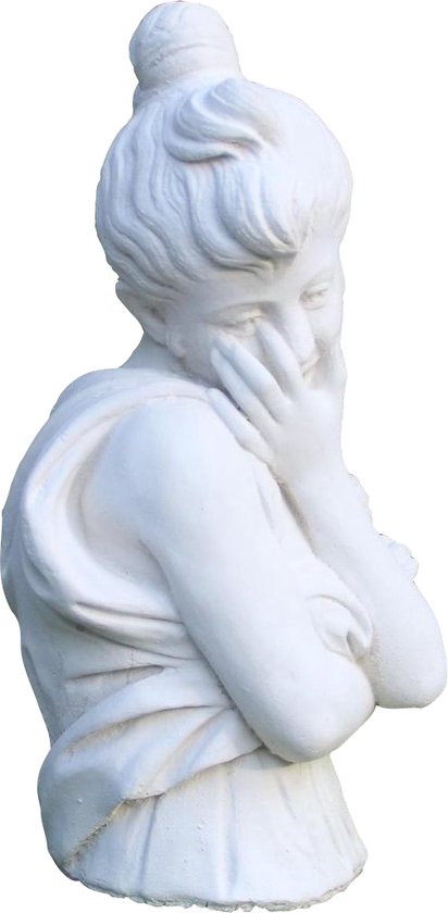 Tuinbeeld vrouw borstbeeld (Wit)- decoratie voor binnen/buiten - beton ...