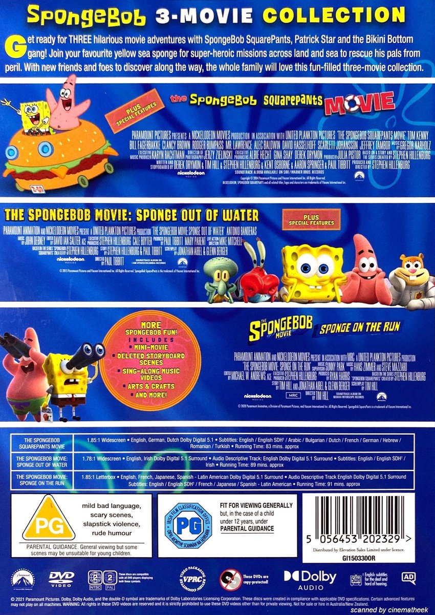 Spongebob Squarepants: 3-Movie Collection (DVD) (Dvd) | Dvd's | bol