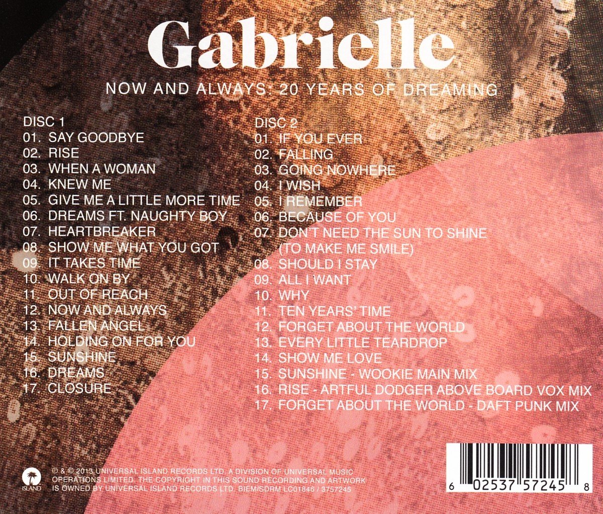 Gabrielle - Now And Always: 20 Years Of Dreamin (CD), Gabrielle | CD ...