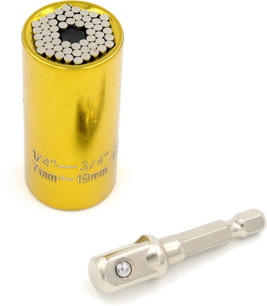 Universele dopsleutel "Gator Grip", inclusief adapter, voor op je ...