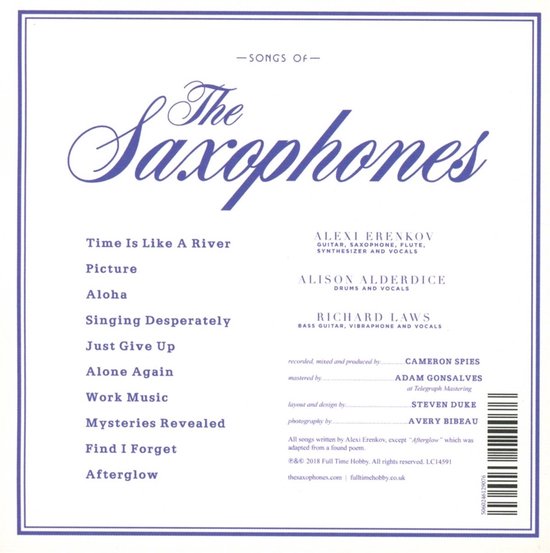 The Saxophones - Songs Of The Saxophones (CD), The Saxophones | Muziek ...