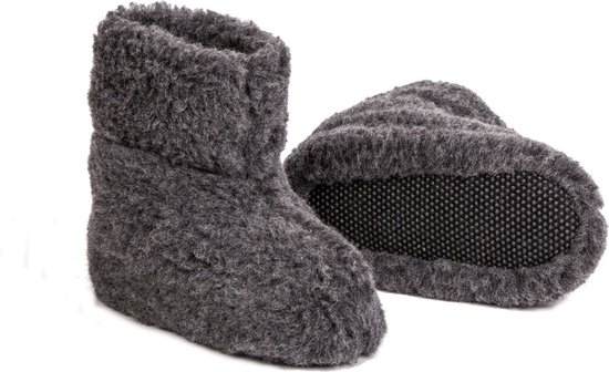 Wollen sloffen grijs antraciet maat 41 | bol