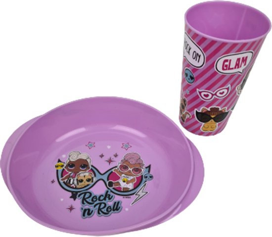 L.O.L. Kinderservies - Serviesset - Paars - Kunststof - Beker / Kom - 2 ...