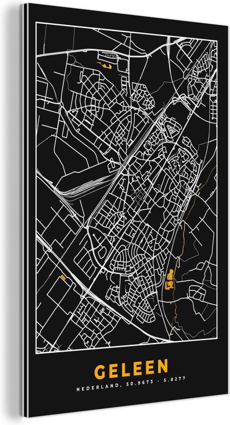 Wanddecoratie Metaal - Aluminium Schilderij Industrieel - Plattegrond ...
