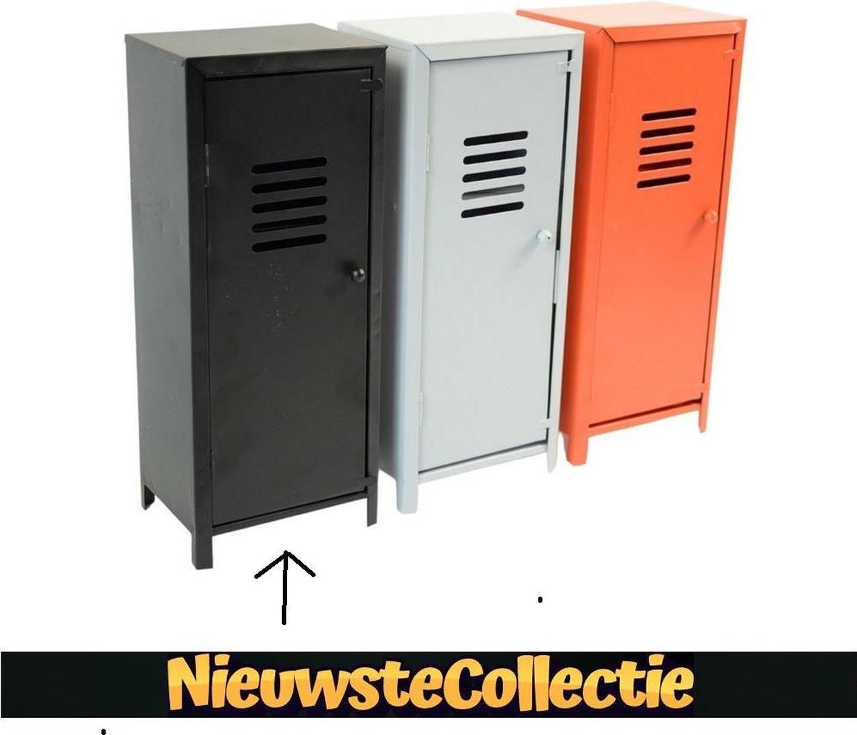 SALE - 4x lockerkast zwart - 32cm - set van 4 - metaal - metalen ...