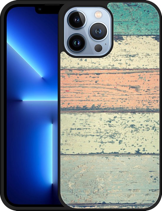 iPhone 13 Pro Max Hoesje - Design op Glas - Steigerhout - Designed by ...