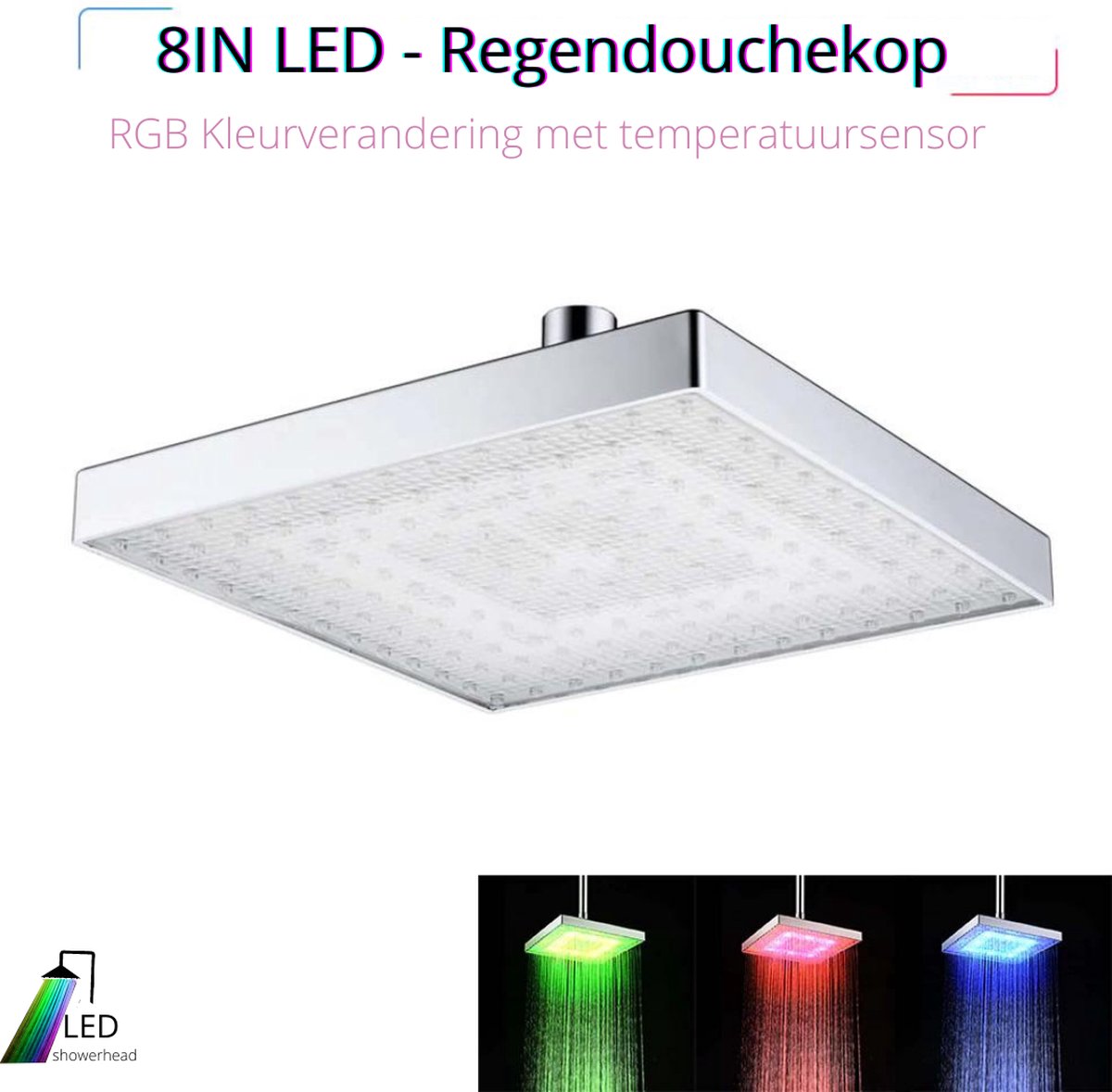 LED Showerhead® Regendouchekop met LED Verlichting || Douche in een ...