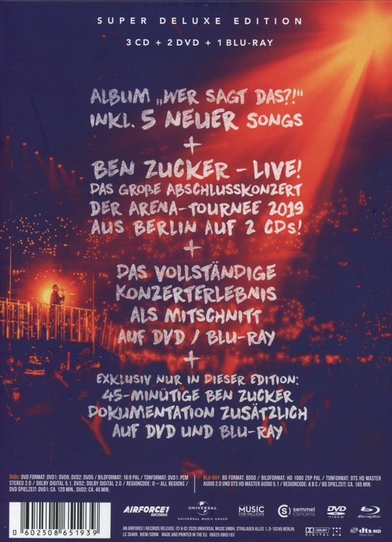 Ben Zucker - Wer Sagt Das?! Zugabe - Super Deluxe Edition (3 CD | 2 DVD ...