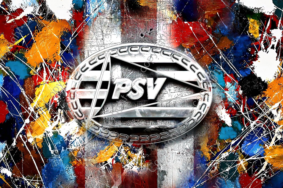 JJ-Art (Aluminium) 120x80 | PSV Eindhoven logo, embleem, abstract ...