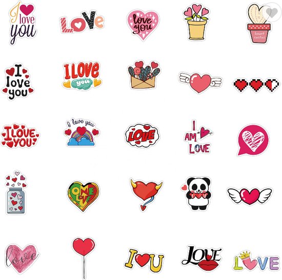 Love stickers 50 stuks - Verliefd - Valentijn stickers - Love plaatjes ...