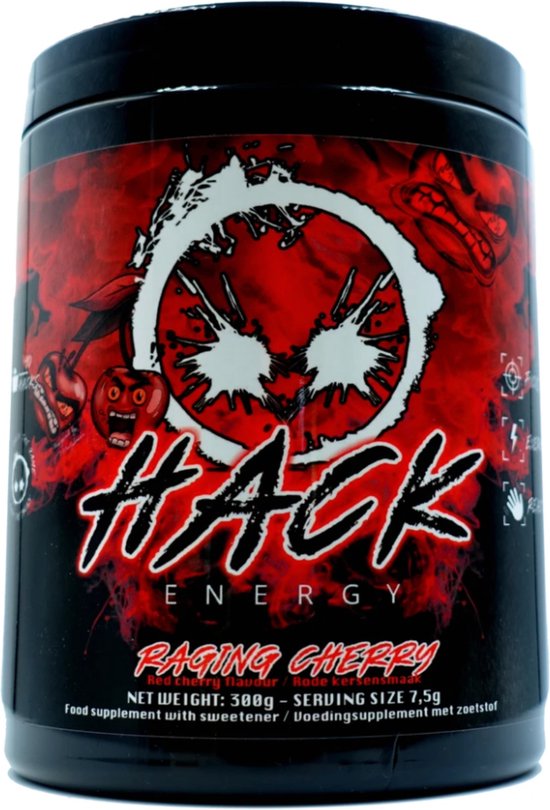 Hack Energy Raging Cherry - Gaming fuel - Suiker Vrij - Gaming Drink ...
