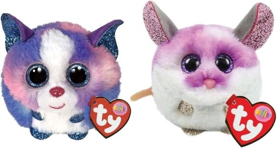Ty - Knuffel - Teeny Puffies - Cleo Husky & Colby Mouse | bol