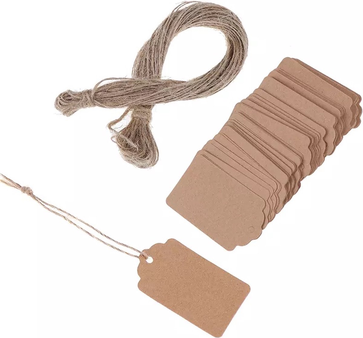 Prijskaartjes met koord van gerecycled papier - Prijs etiketten ...