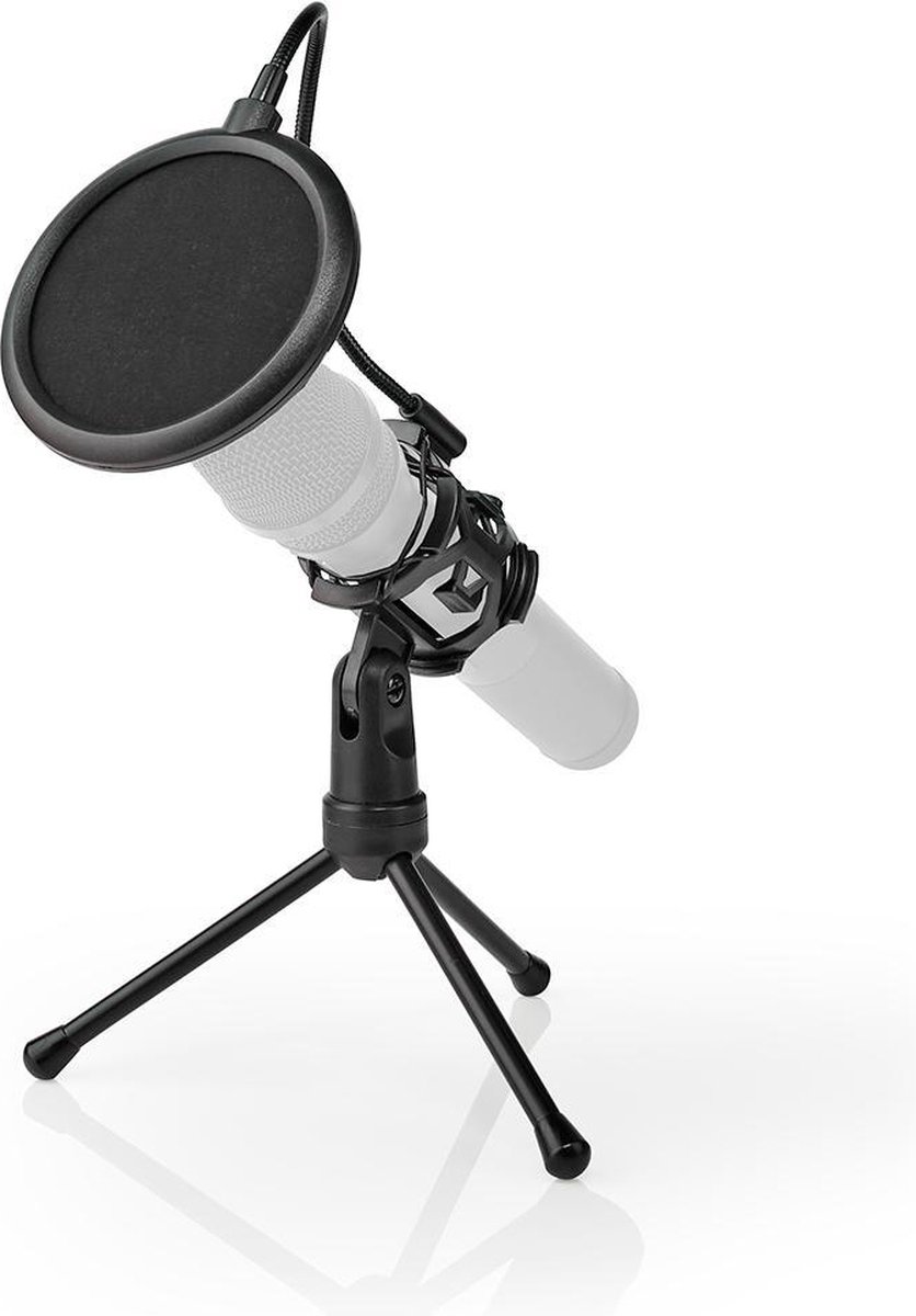 Nedis MPST00BK Microfoon-tafelstatief Pop-filter Zwart | bol