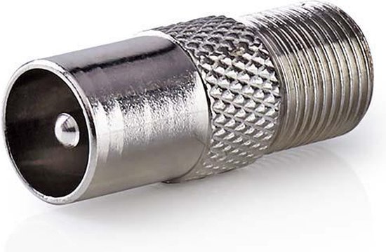 Nedis Satelliet- en Antenne-Adapter - F-Female - IEC (Coax) Male - Vernikkeld - 75 Ohm... | bol