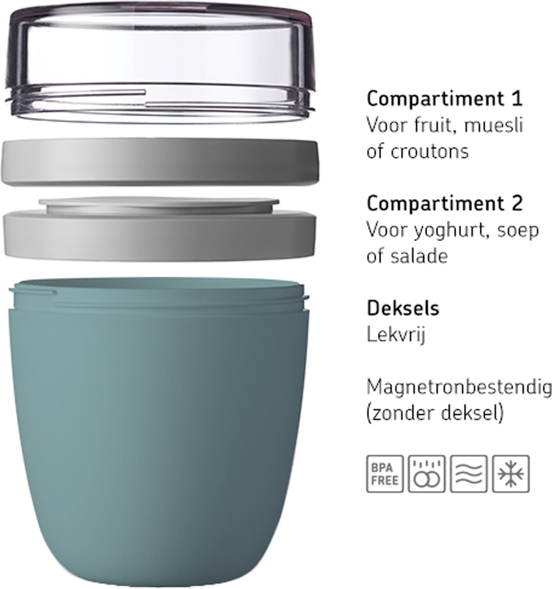 Mepal – Lunchpot Ellipse mini – Praktische muesli beker to go – Nordic ...