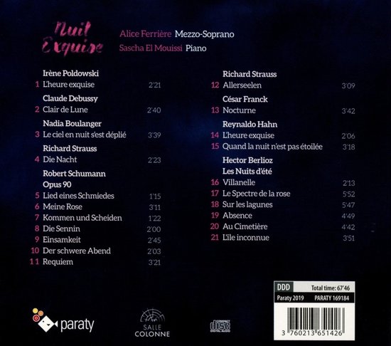 Alice Ferrière & Sascha El Mouissi - Schumann: Nuit Exquise (CD), Alice ...