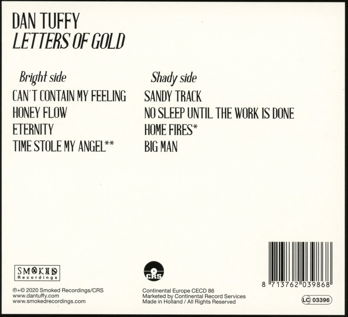 Dan Tuffy - Letters Of Gold (CD), Dan Tuffy | CD (album) | Muziek | bol.com