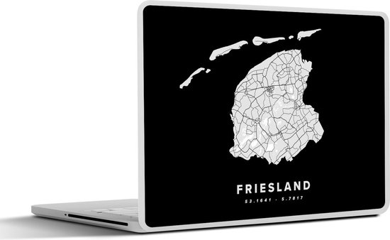 Laptop sticker - 14 inch - Friesland - Kaart - Nederland - 32x5x23x5cm ...